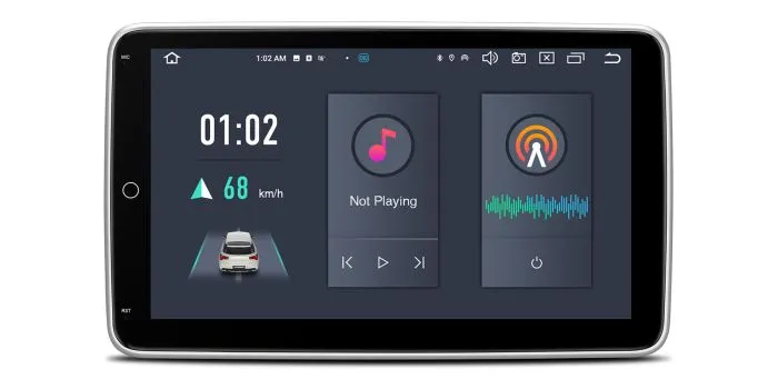 Einzel DIN Android iPhone Octa Core 4GB RAM 64GB ROM Drehbares QLED Display Globale 4G LTE Losung DX120L
